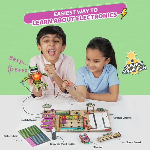 Electro Play STEM Lab | Build 8+ Circuits & Alarms (Ages 8+) – No Screens!