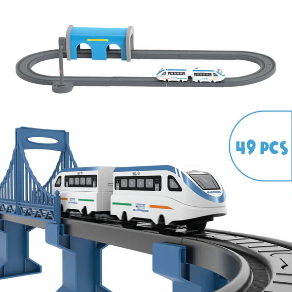 Compact Indian Train Set – 49-Piece Build & Play Toy | Battery-Powered ...